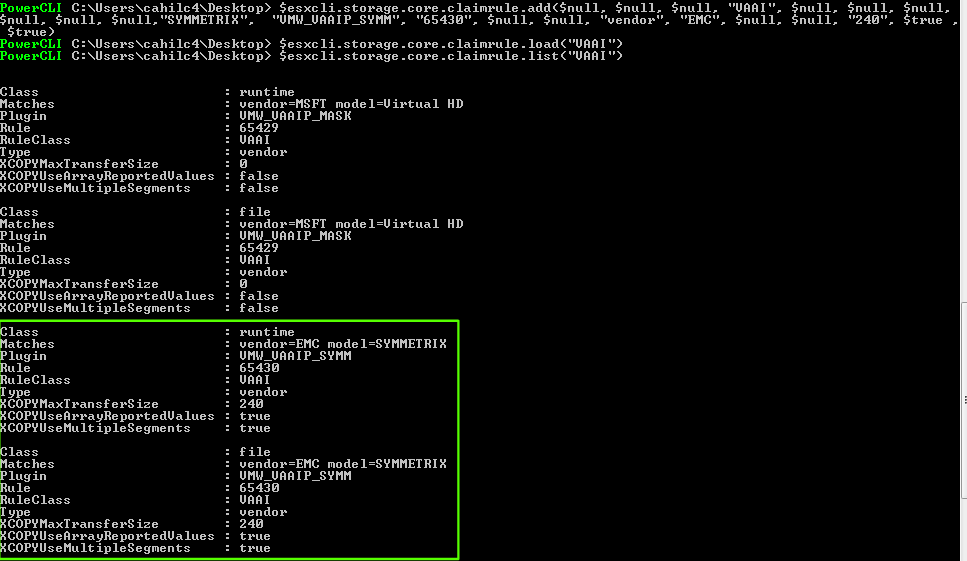 Configuring VMAX3 XCOPY VAAI settings by PowerCli – https://cliffcahill.com
