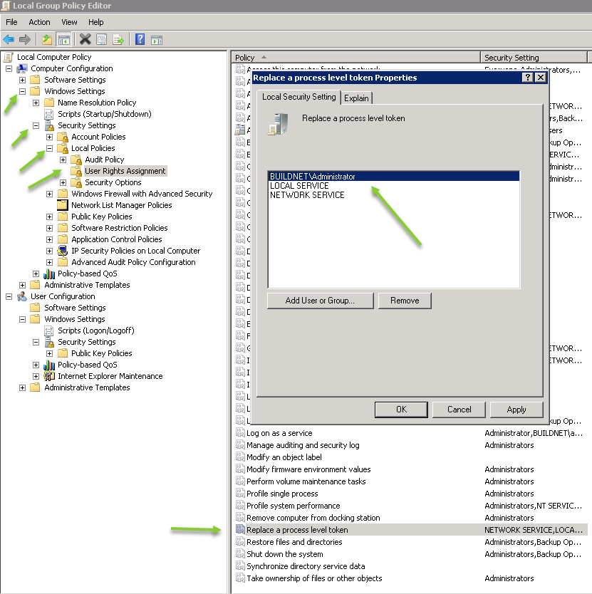‘Replace a process level token Privilege.’ – Windows vCenter 6.5 ...
