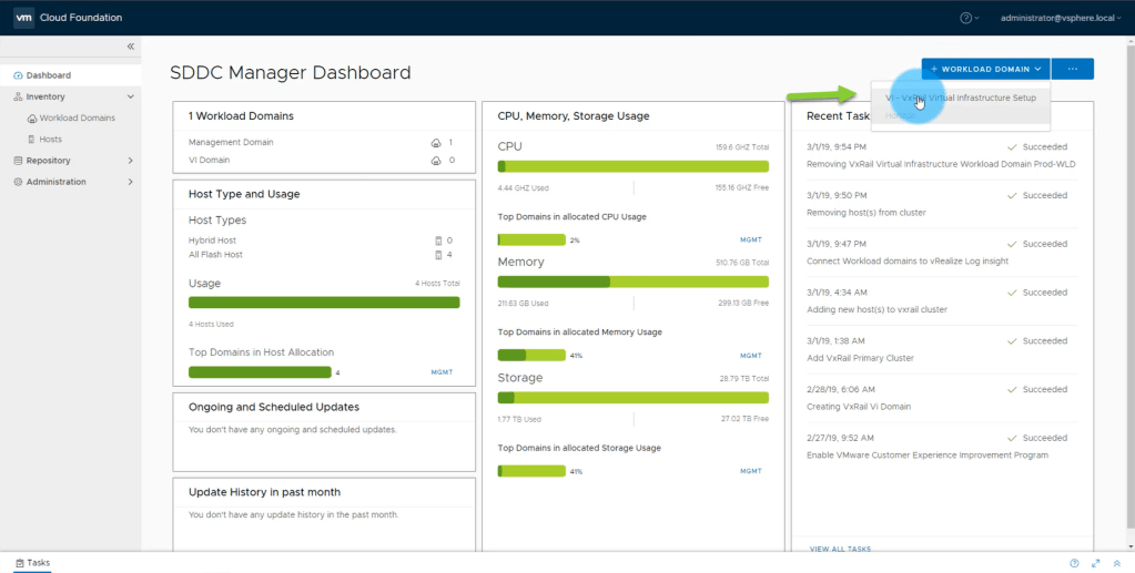Deploying a new VI WLD on VCF on VxRail – https://cliffcahill.com